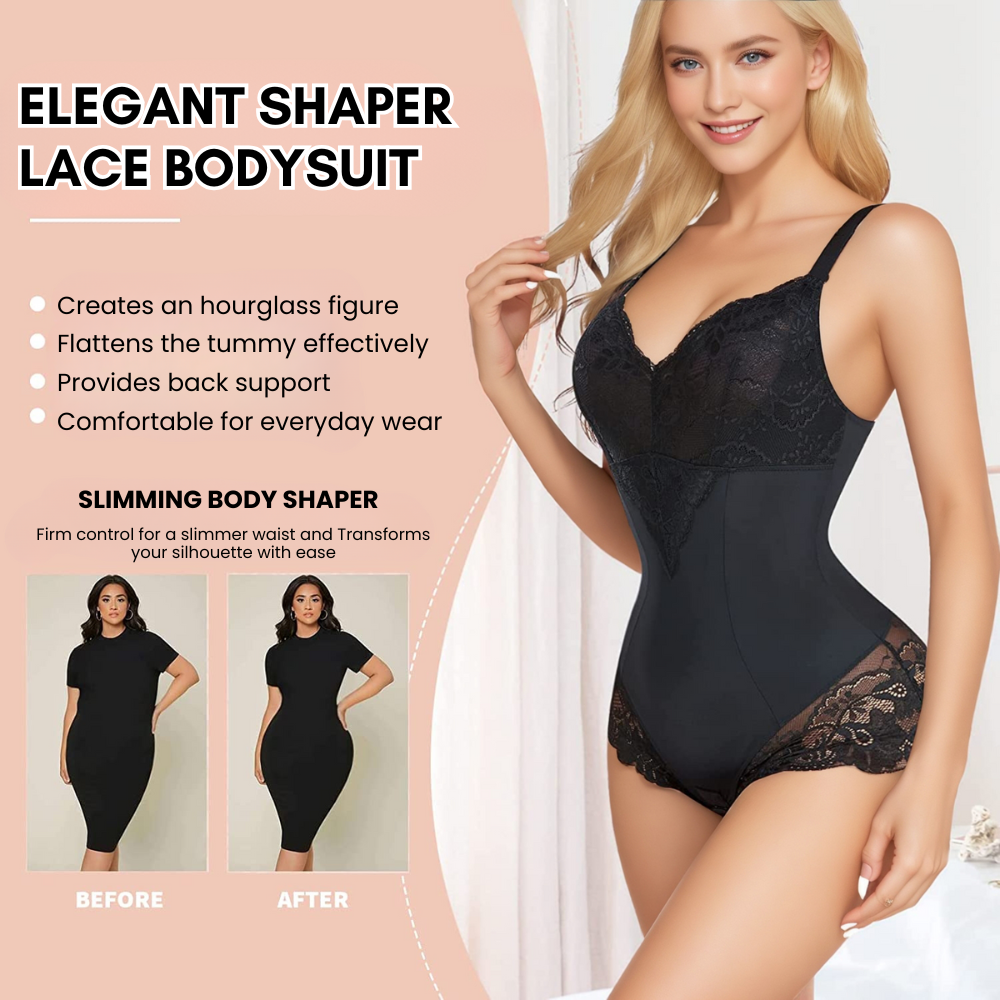 Magic Elegance Shaper Lace Bodysuit | Stunning Contours, Tummy Control, And All-Day Confidence ...